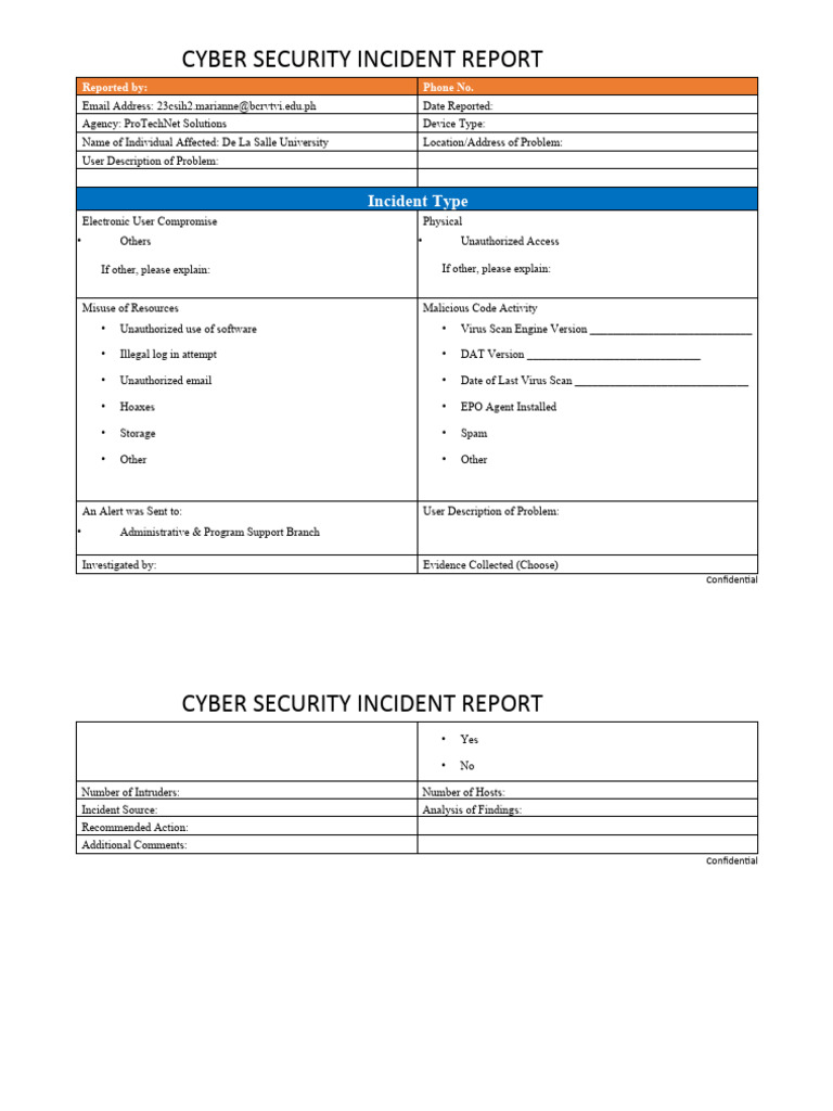 Incident-Report-De La Salle - Cybersecurity | PDF