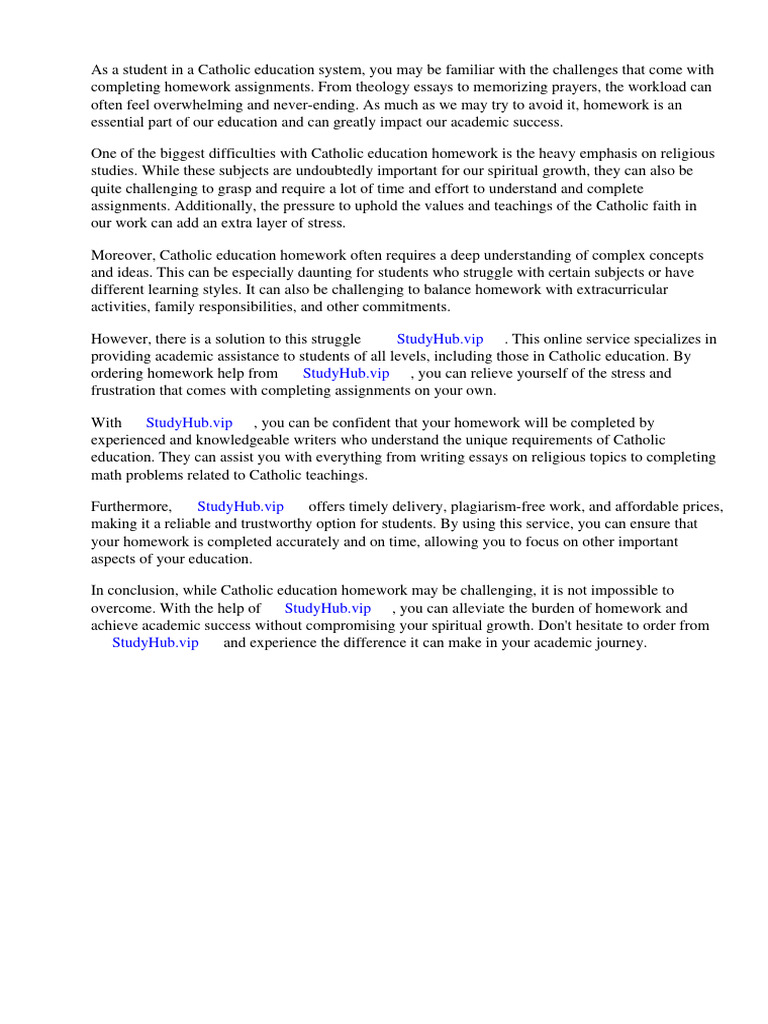 Catholic Education Homework | PDF | Catholic Church | Catechism