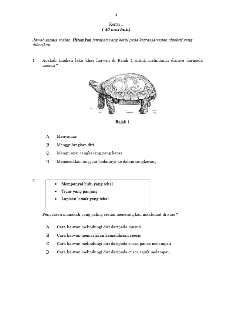 Microsoft Word - Soalan Akhir Tahun - Tahun 5 - Sains Kertas 1 - 2015 | PDF