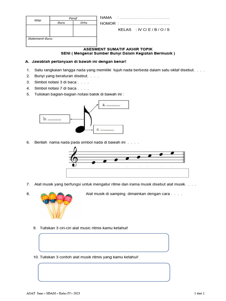 ASAT - Sumber Bunyi Dan Alat Musik Ritmis | PDF | Seni
