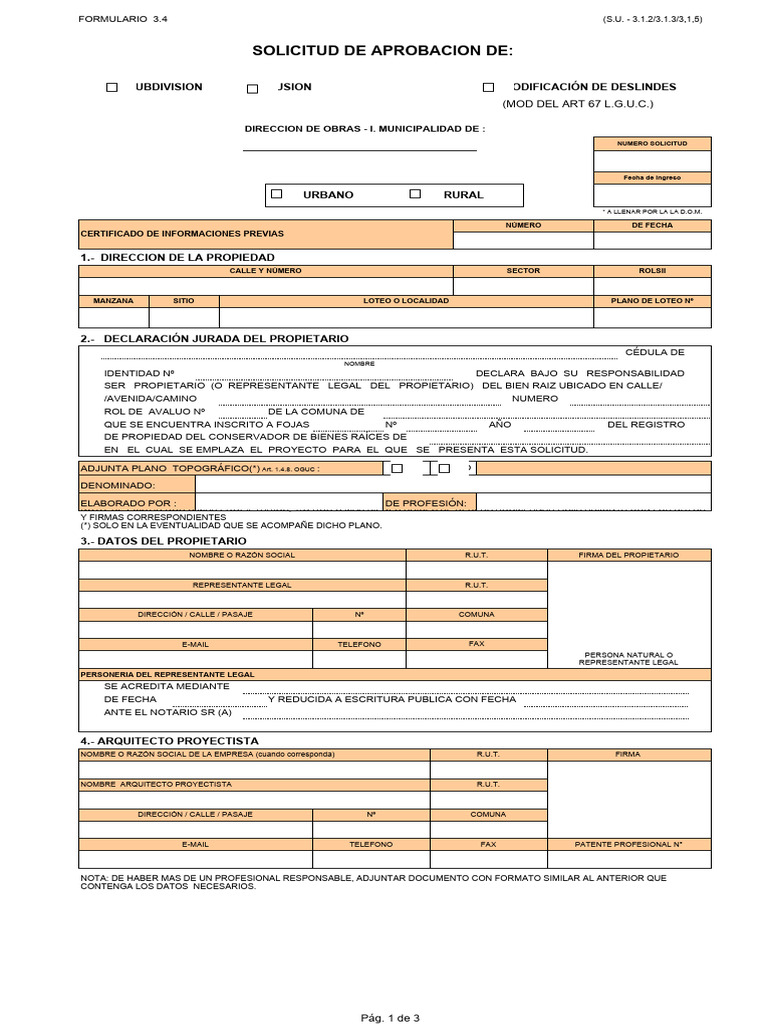 Formulario Solicitud de Rectificación de Deslindes | PDF