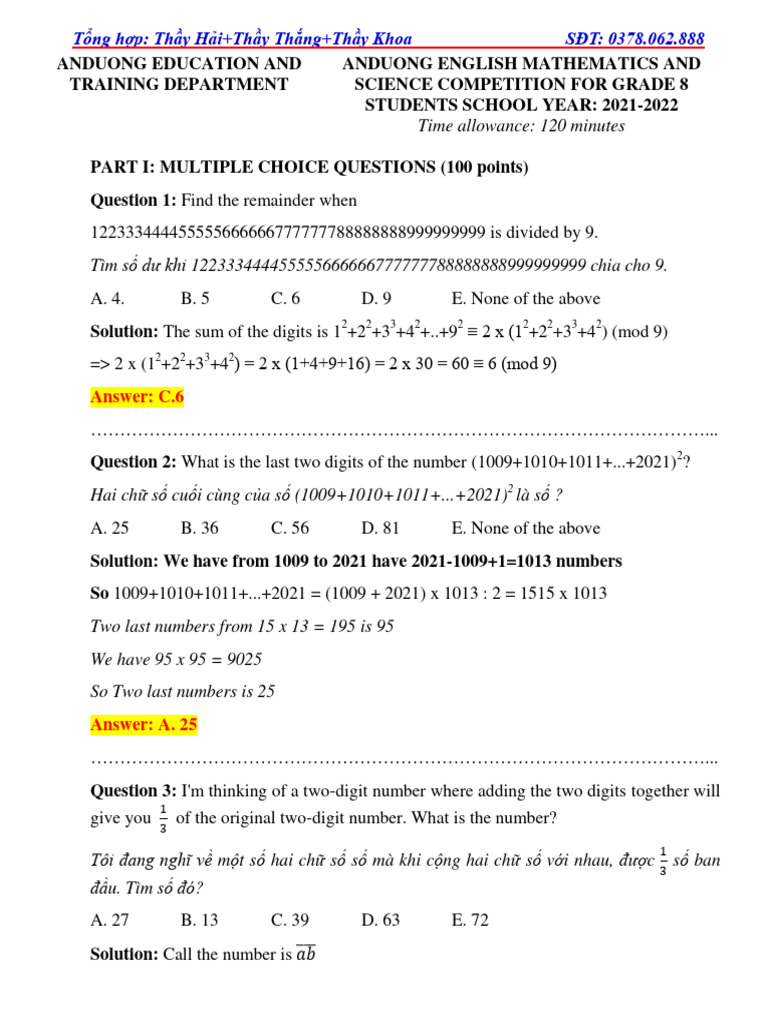An Duong 2021-2022-L I Gi I | PDF
