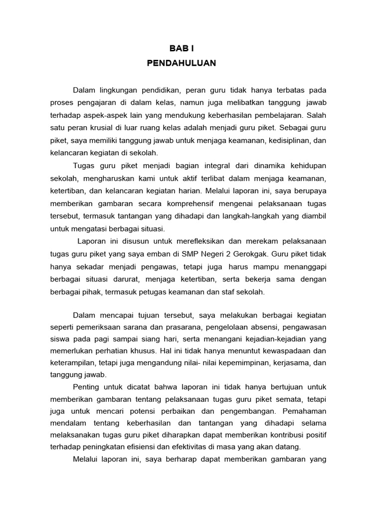 Form Laporan Guru Piket | PDF