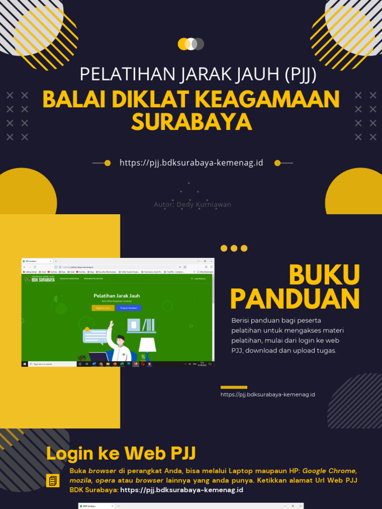 Panduan E-Learning PJJ BDK Surabaya | PDF