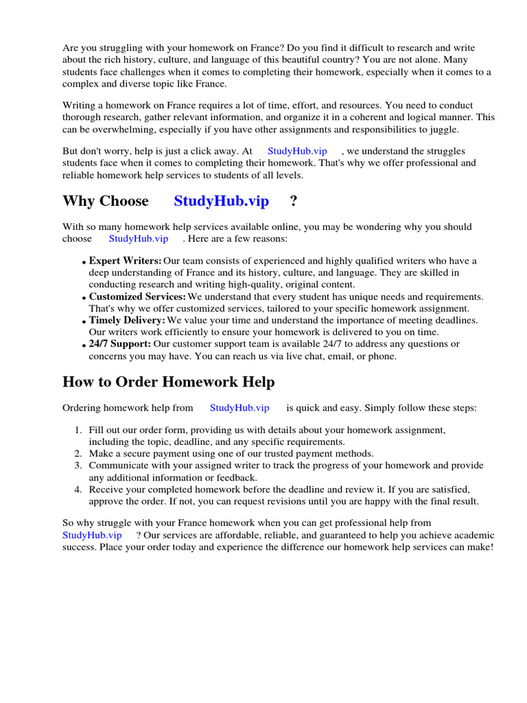 Woodlands Junior Homework France | Download Free PDF | Essays | Homework