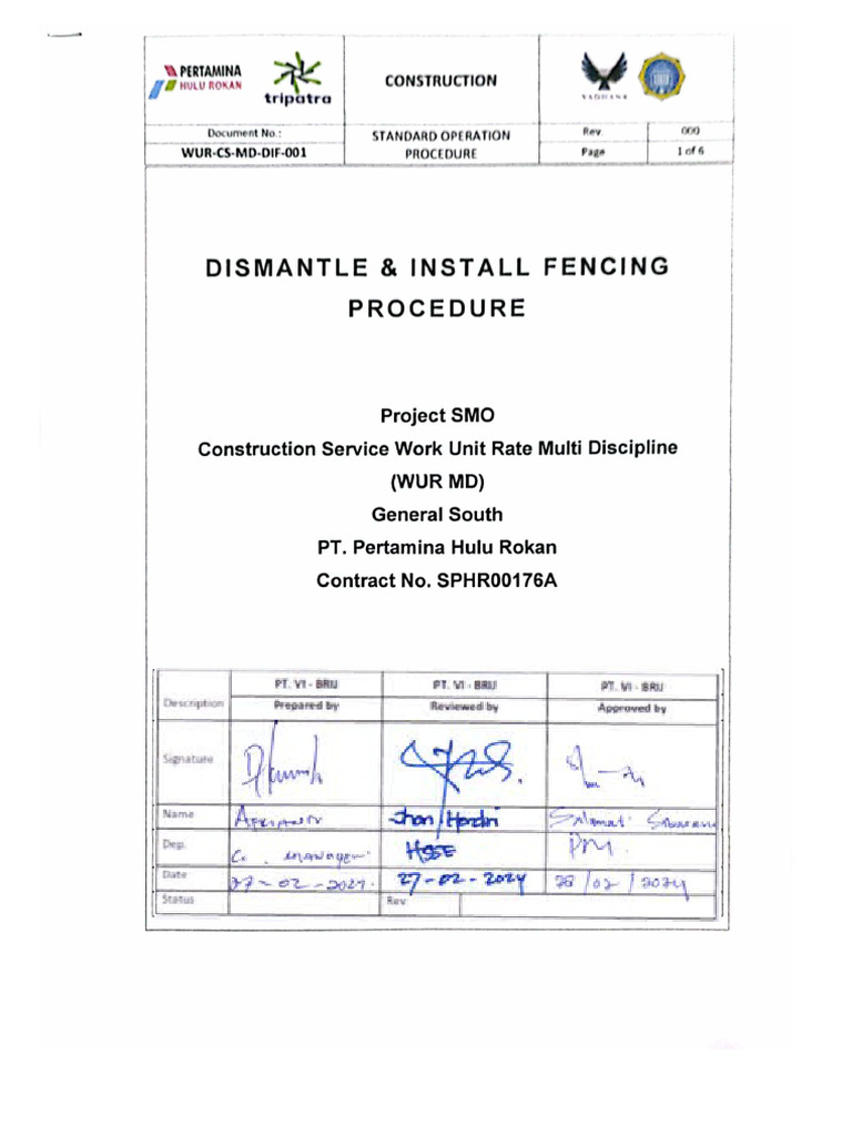 SOP Instal Fencing | PDF