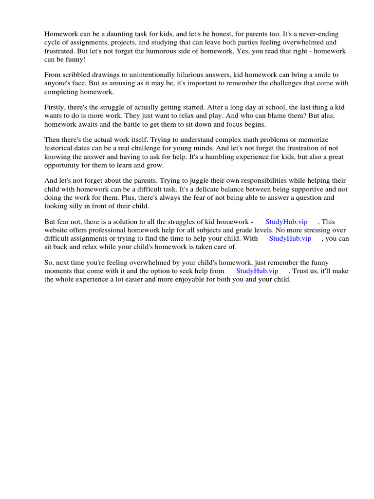Kid Homework Funny Pdf Homework Advertising
