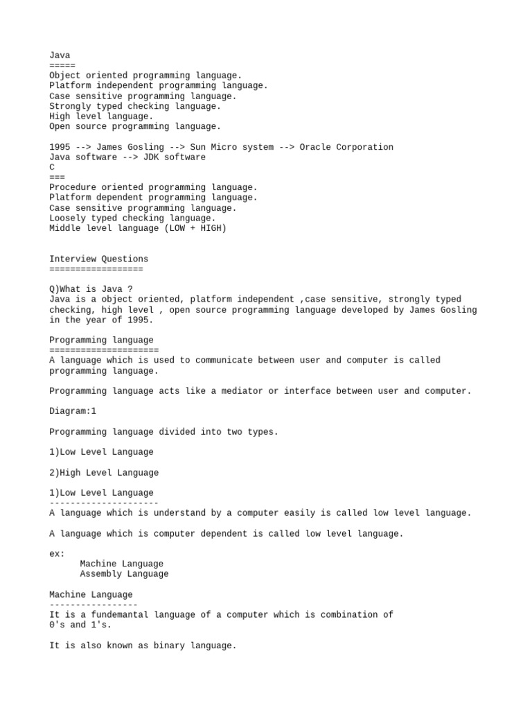 Java Introduction Pdf Computer Programming Assembly Language 