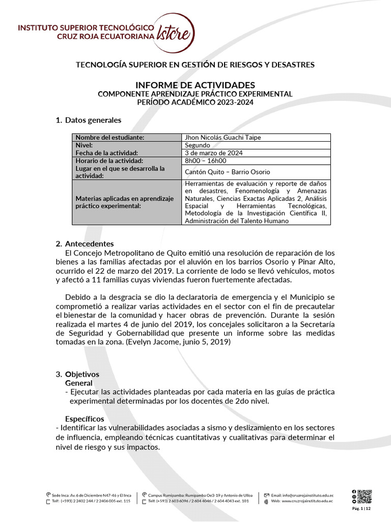 Informe Salida de Campo 3 - Jhon Nicolás Guachi | PDF | Falla (geología ...