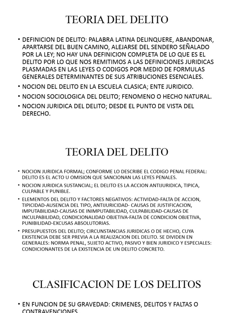 Teoria Del Delito | PDF | Derecho penal | Crímenes
