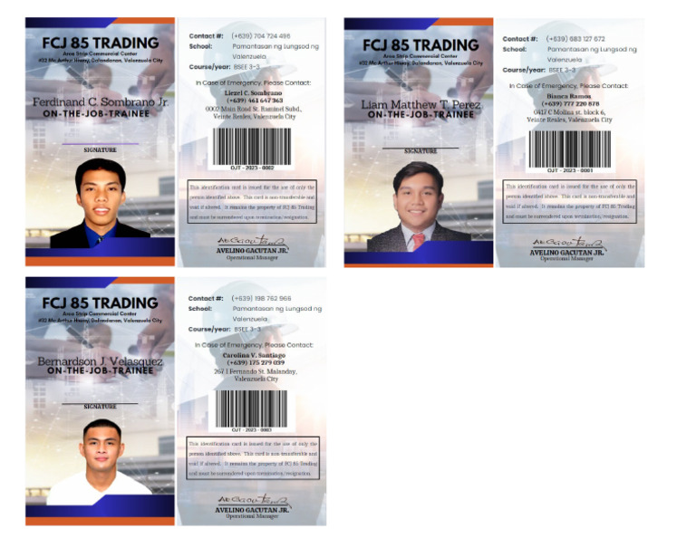 Id Layout For Ojt | PDF
