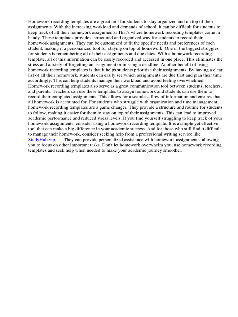 Homework Recording Templates | PDF | Homework | World Wide Web