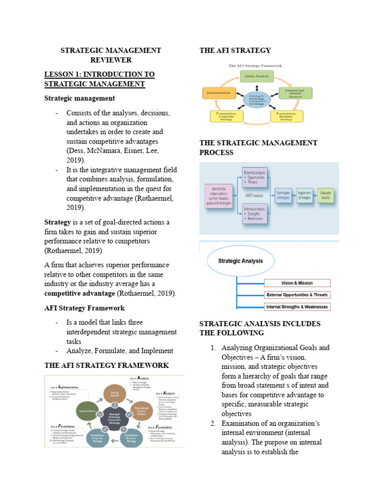 AFI Framework in Strategic Management | PDF | Strategic Management | Goal