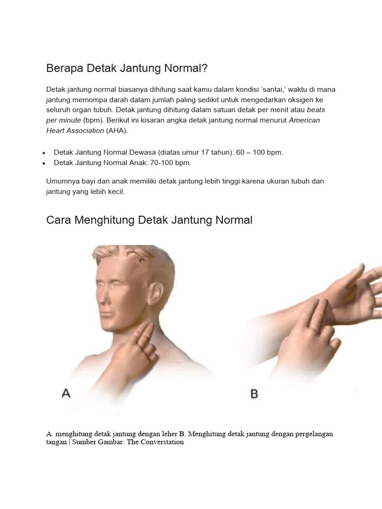 Detak Jantung Normal dan Cara Mengukurnya | PDF | Pengembangan Diri ...