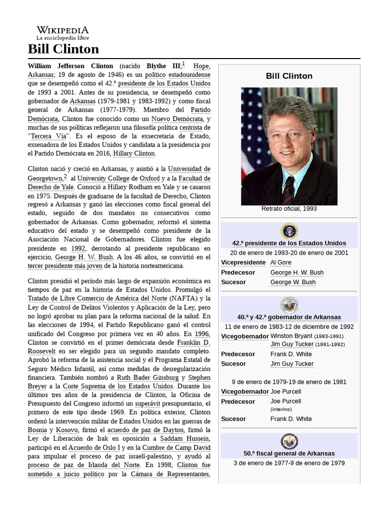 Bill Clinton | Descargar gratis PDF | Bill Clinton | Gobierno americano