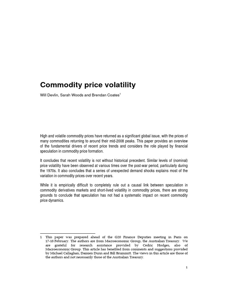 01_Commodity_price_volatility | PDF | Futures Contract | Speculation