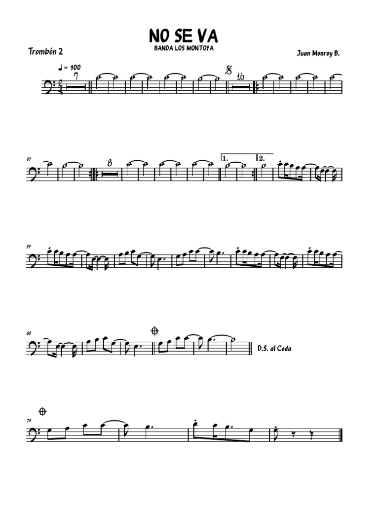 NO SE VA-Trombón - 2 | PDF