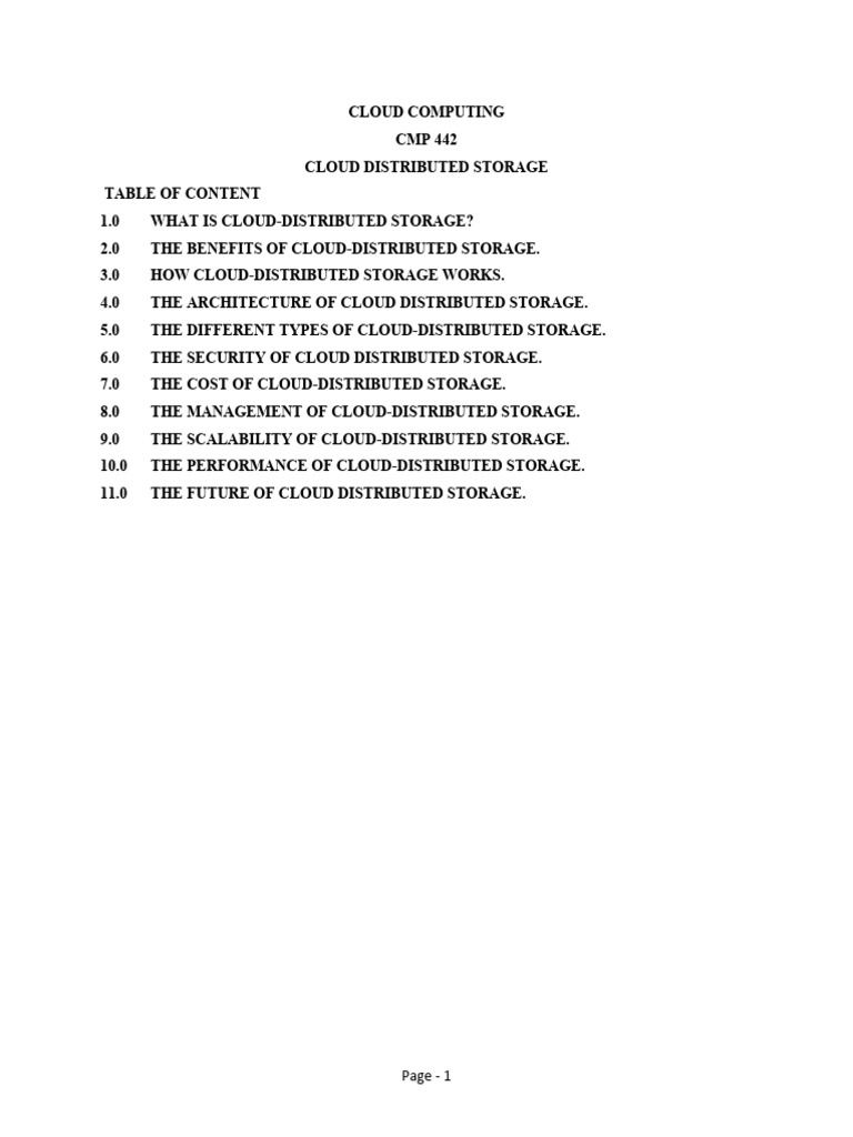 Cloud Distributed Storage | PDF | Cloud Computing | Scalability