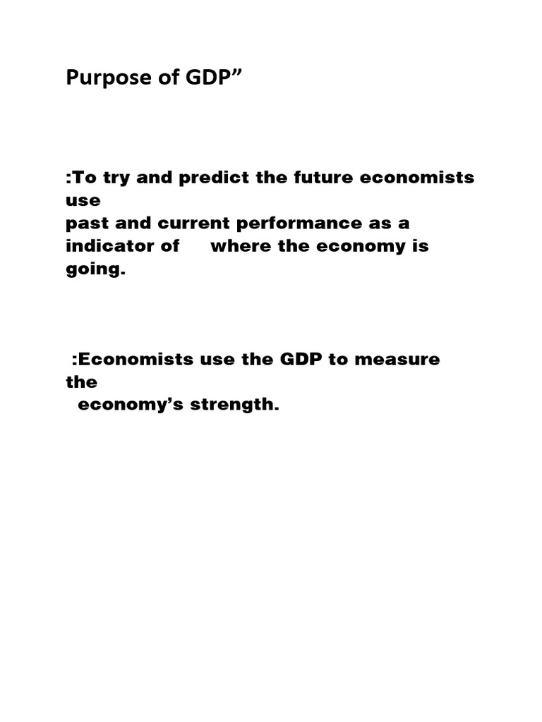 Purpose of Gdp | PDF