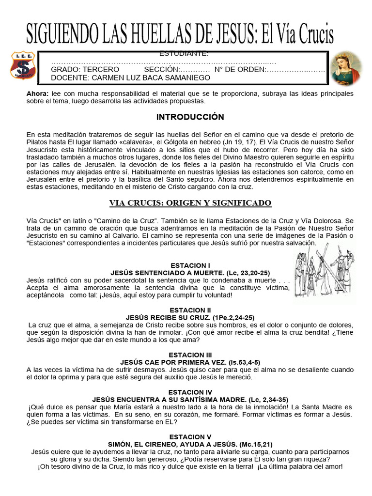Hoja Informativa N°3 Via Crucis-1 | Descargar gratis PDF | Estaciones de la Cruz | Jesús