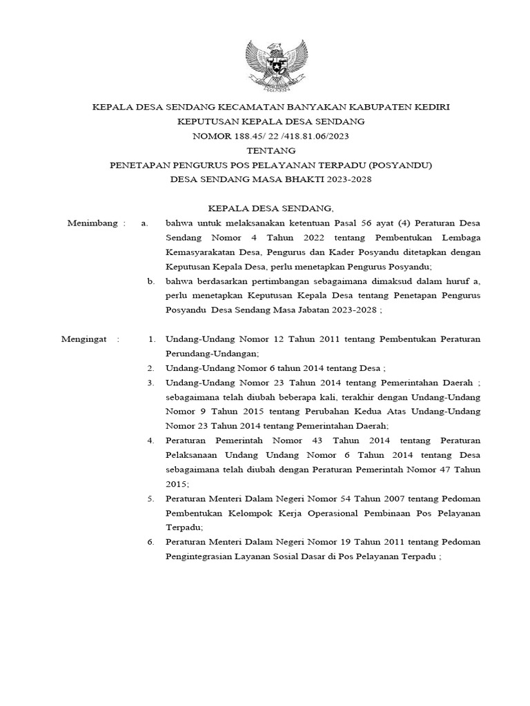 SK Posyandu - LKD | PDF