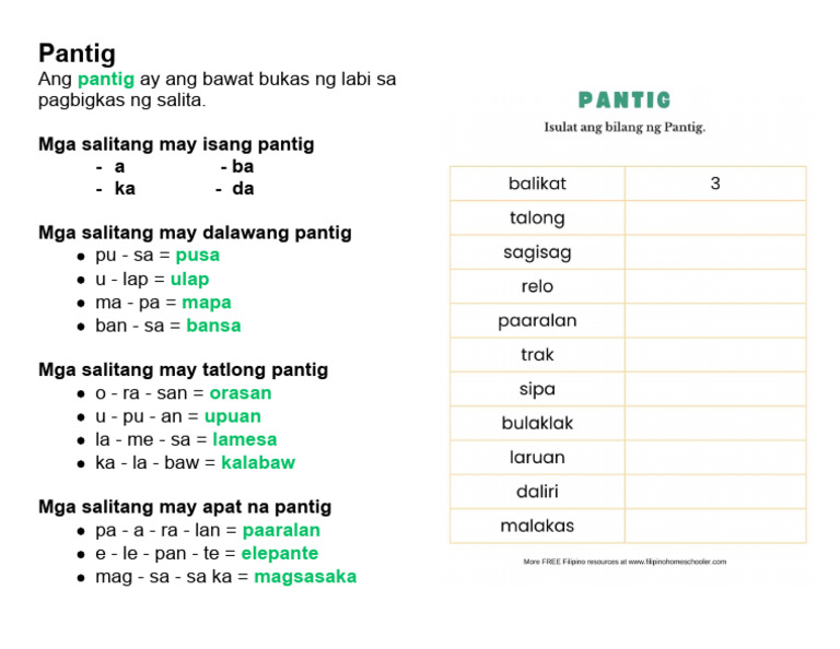 Pantig | PDF