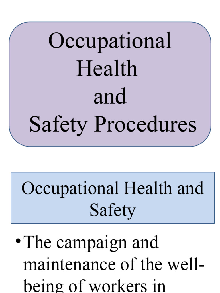 Occ Health Part1 Hazards & Risks | PDF | Wellness
