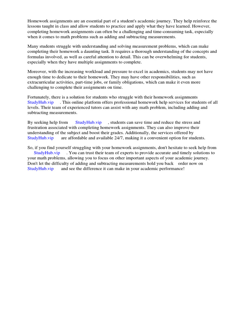 Add and Subtract Measurements Homework 6.6 Answers | PDF | Subtraction ...