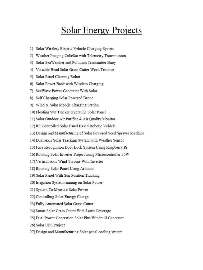 Solar Energy Projects | PDF | Computers | Technology & Engineering