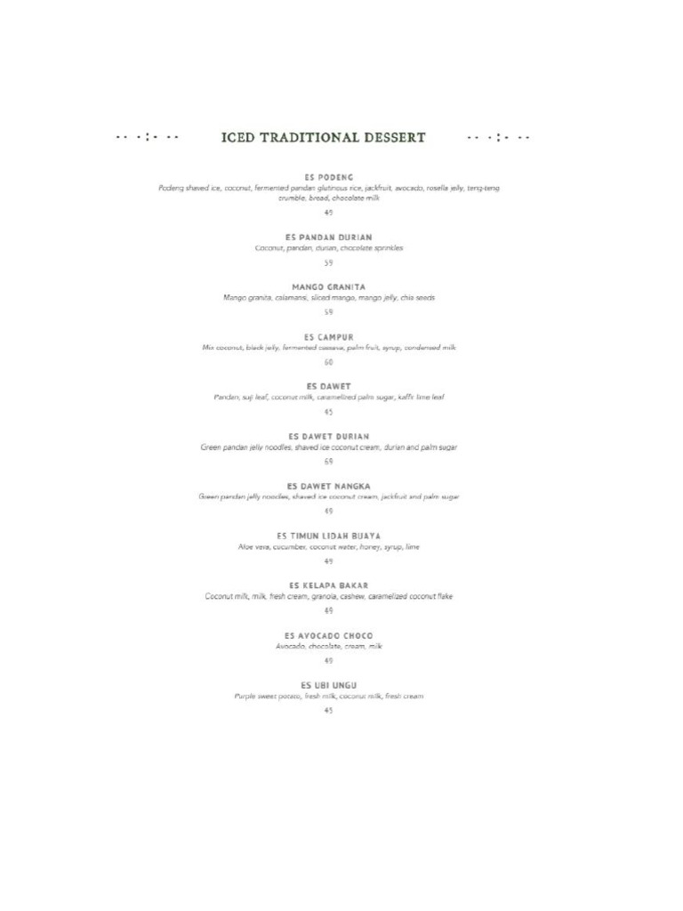 Tiga Dari - Beverages Menu | PDF