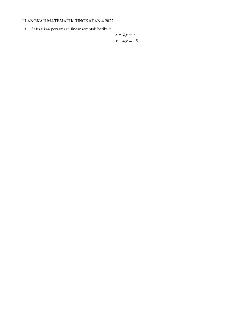 Ulangkaji Matematik Tingkatan 4 2022 | PDF