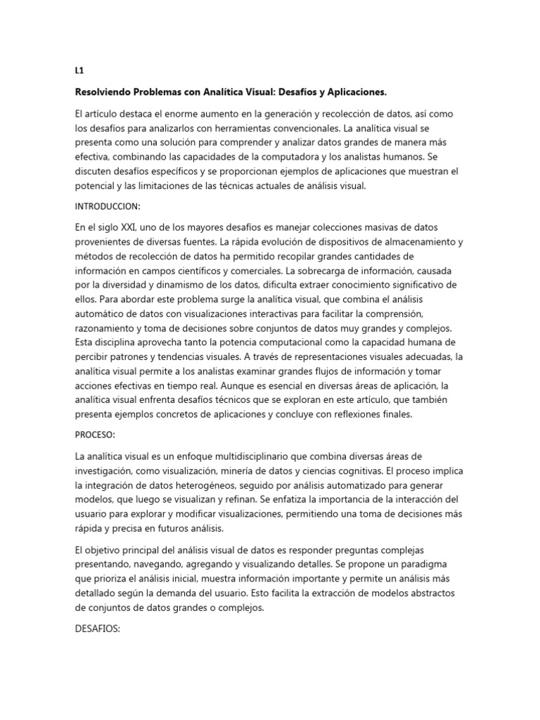 resumen PODA | PDF | Datos | Análisis