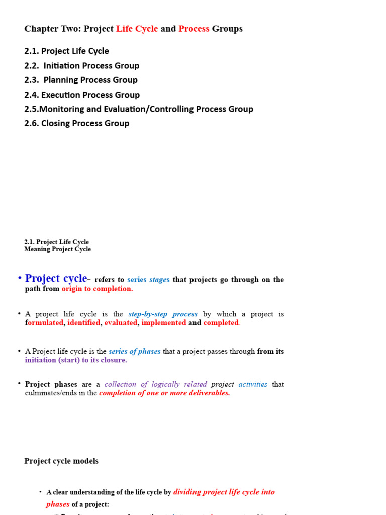 Chapter 2 Project Life Cycle | PDF | Feasibility Study | Project Management
