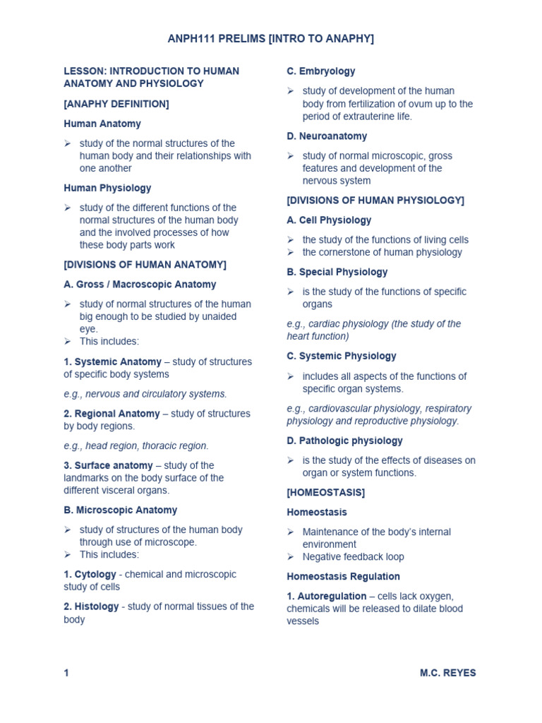 ANPH111 PRELIMS [INTRO TO ANAPHY] | PDF | Anatomical Terms Of Motion ...