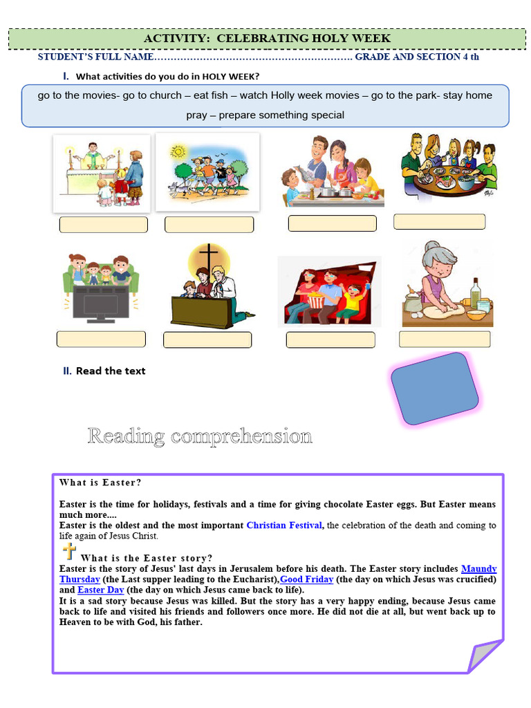ACTIVITY HOLLY WEEK 5to Ok | PDF | Easter | Jesus