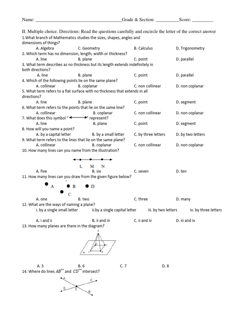 Math 7 | PDF | Line (Geometry) | Angle