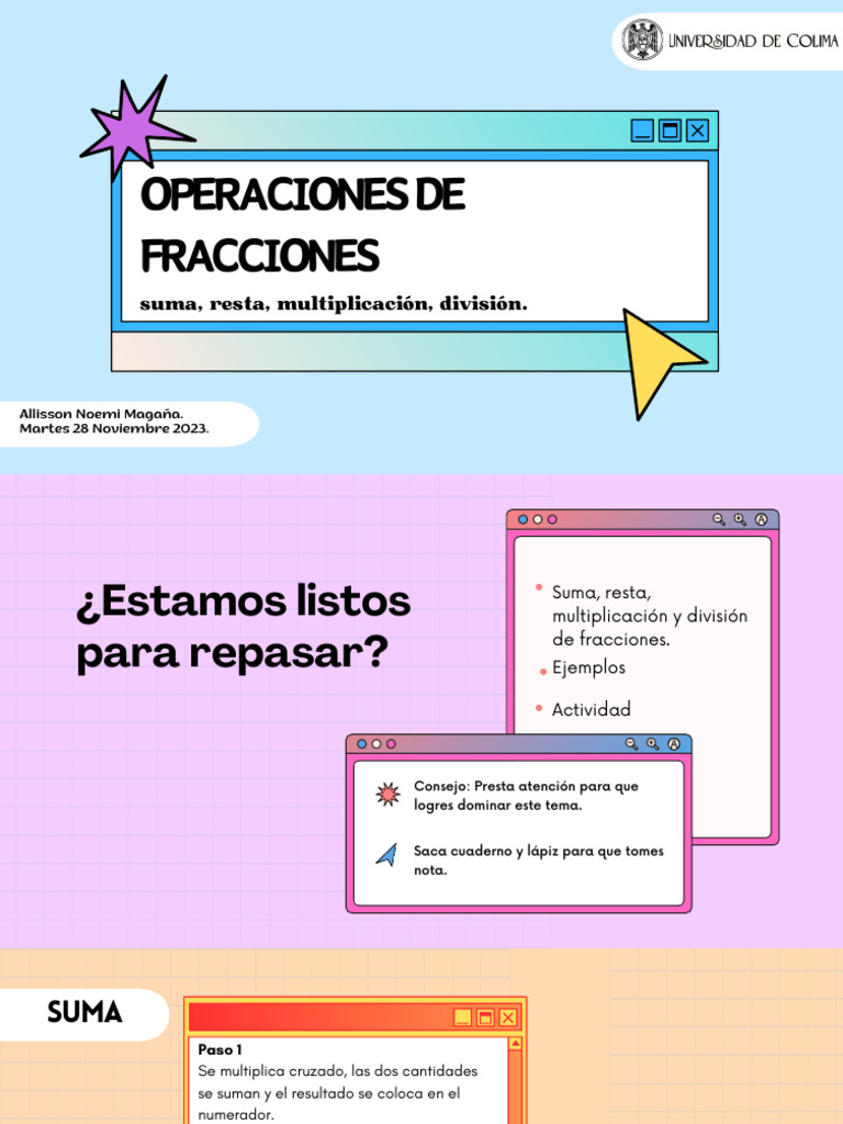 Operaciones Básicas con Fracciones | PDF | Multiplicación | Sustracción