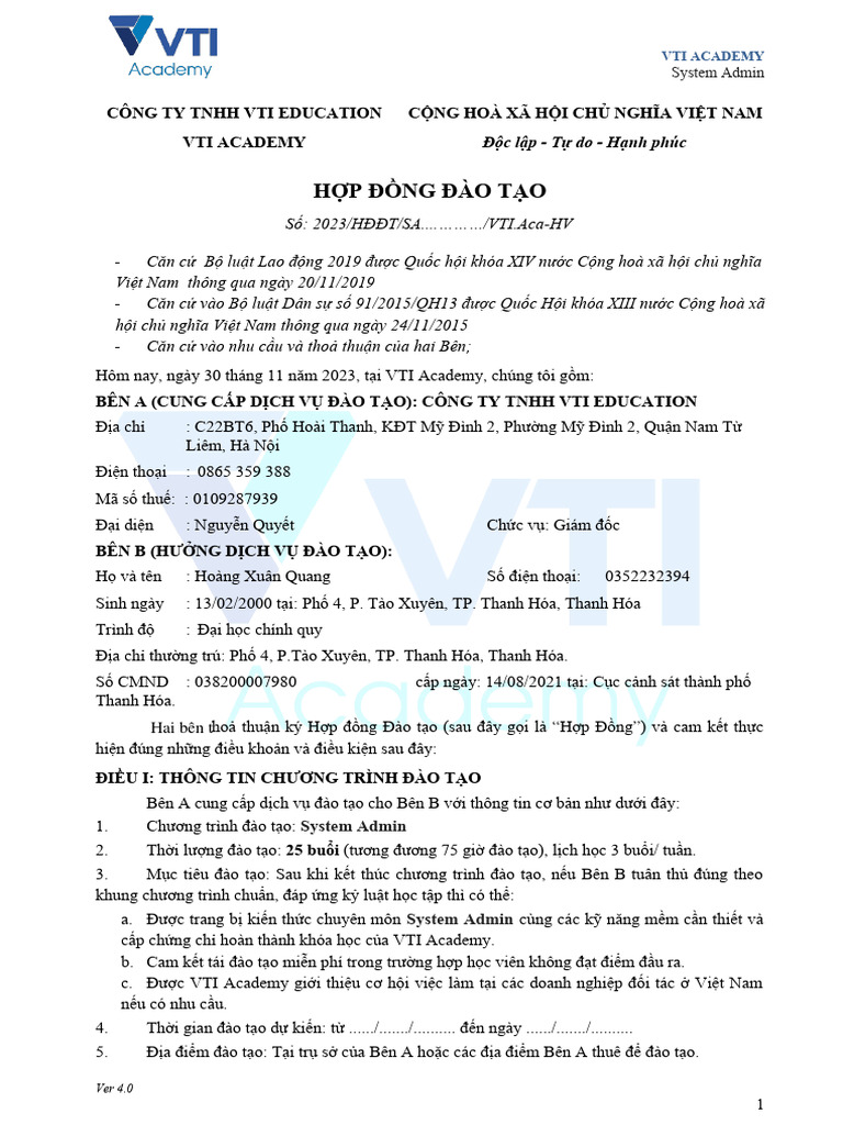 VTI Academy - System Admin | PDF