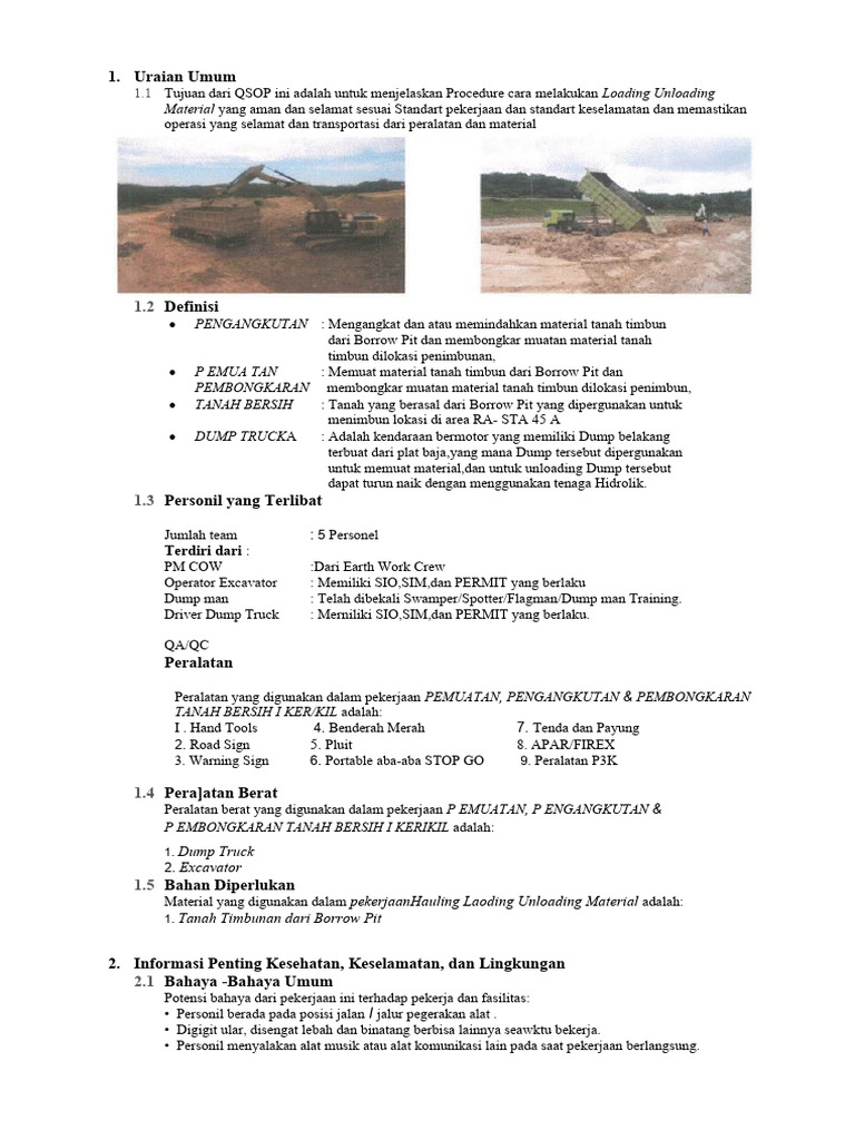 Prosedur Aman Loading Unloading | PDF