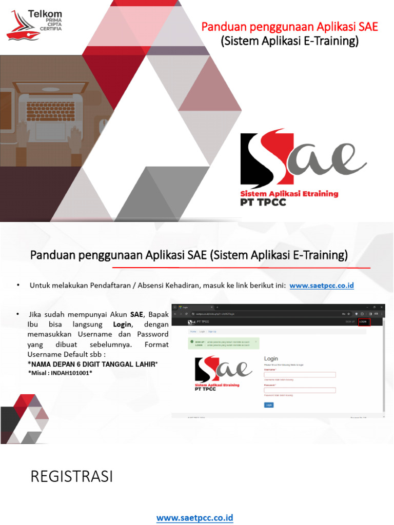 Panduan Ringkas Penggunana Aplikasi SAE | PDF