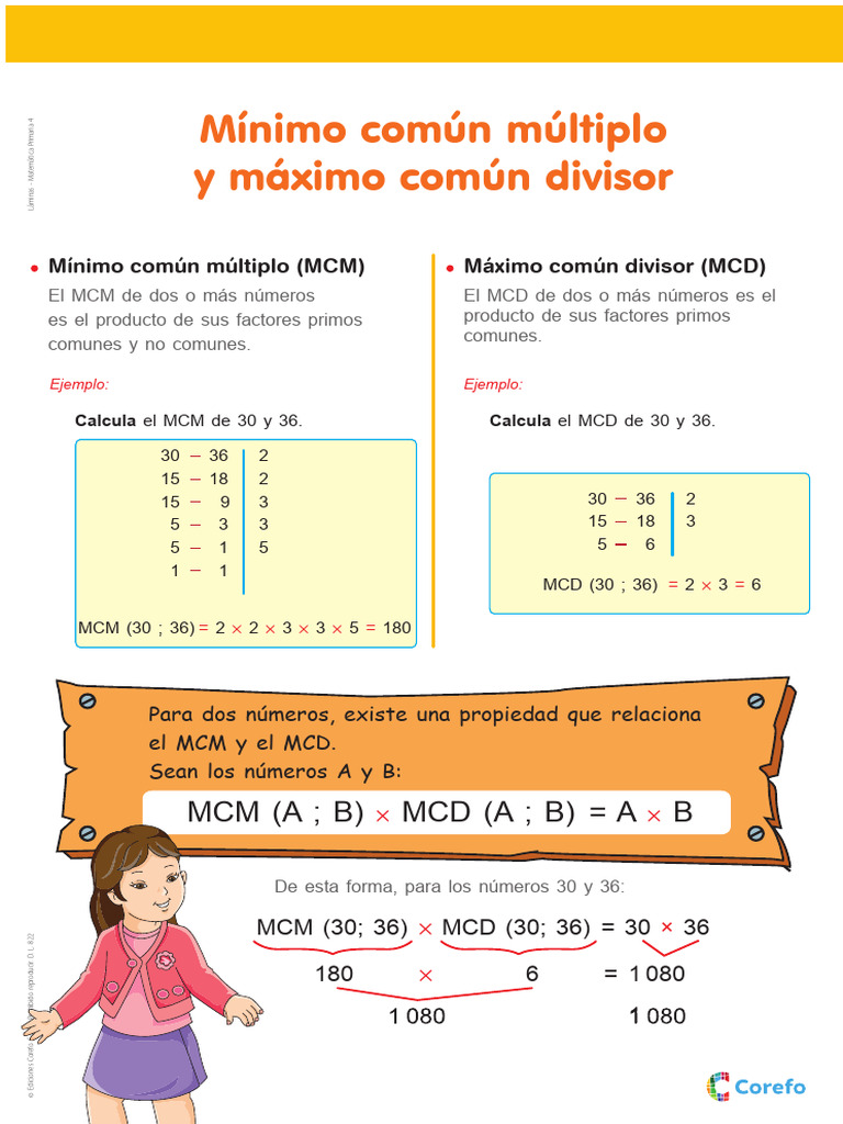 Lámina_ Mínimo Común Múltiplo y Máximo Común Divisor | PDF ...