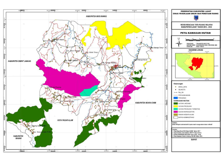 Peta Kawasan Hutan Kabupaten Lahat | PDF