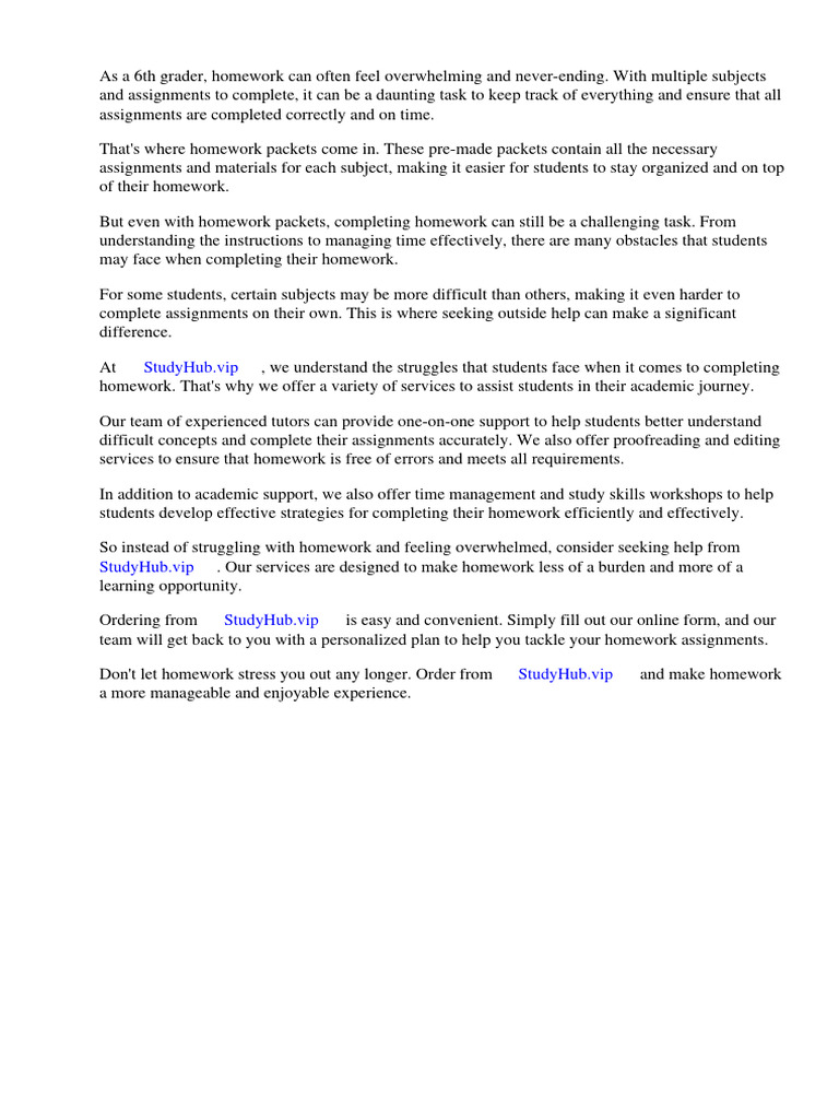 Homework Packets For 6th Grade | PDF | Mathematics | Homework