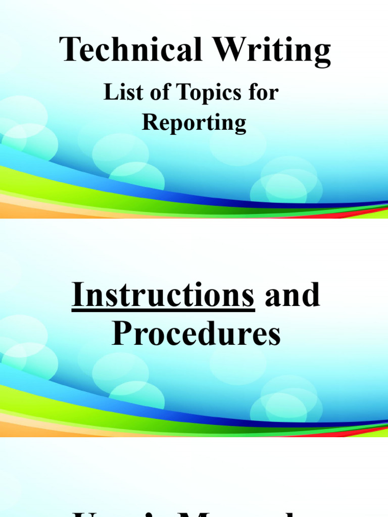 Essential Technical Writing Topics | PDF