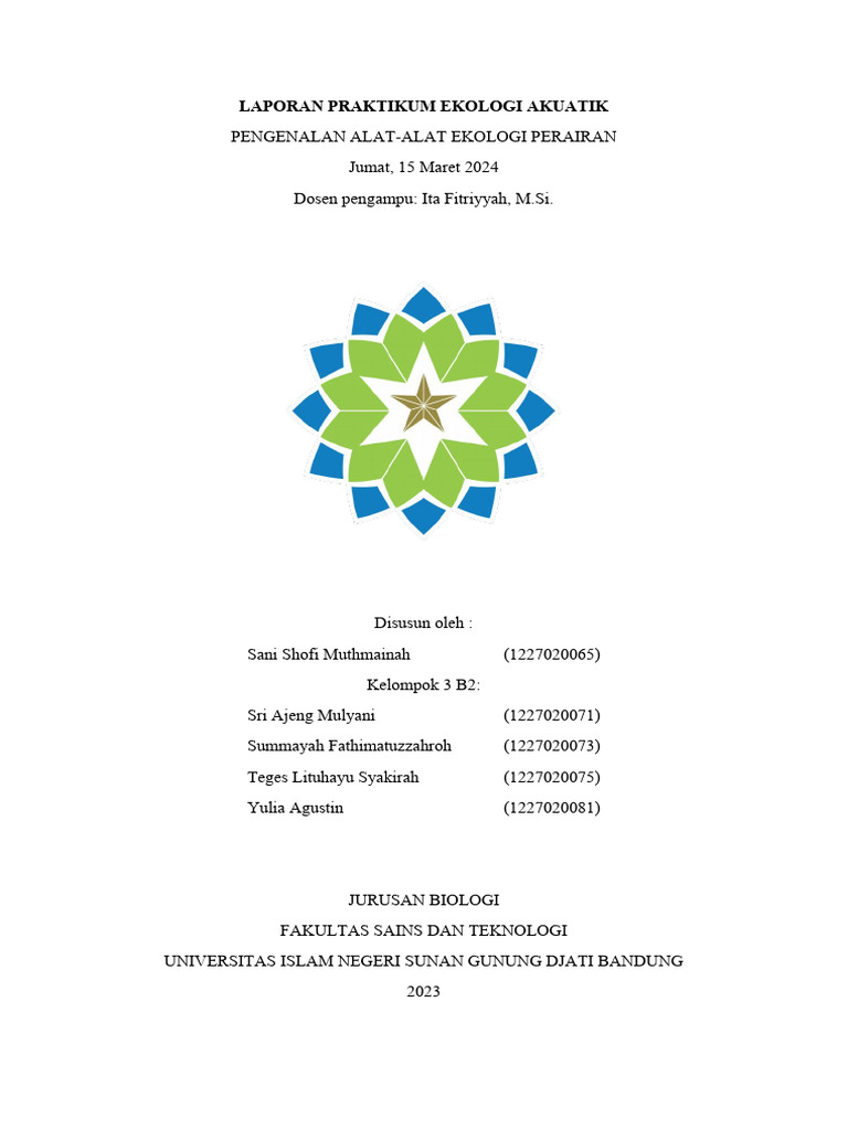 Laporan Praktikum Ekologi Akuatik 1 | PDF
