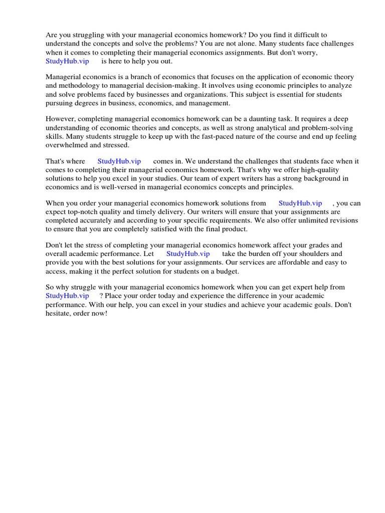 Managerial Economics Homework Help | PDF | Economics | Microeconomics