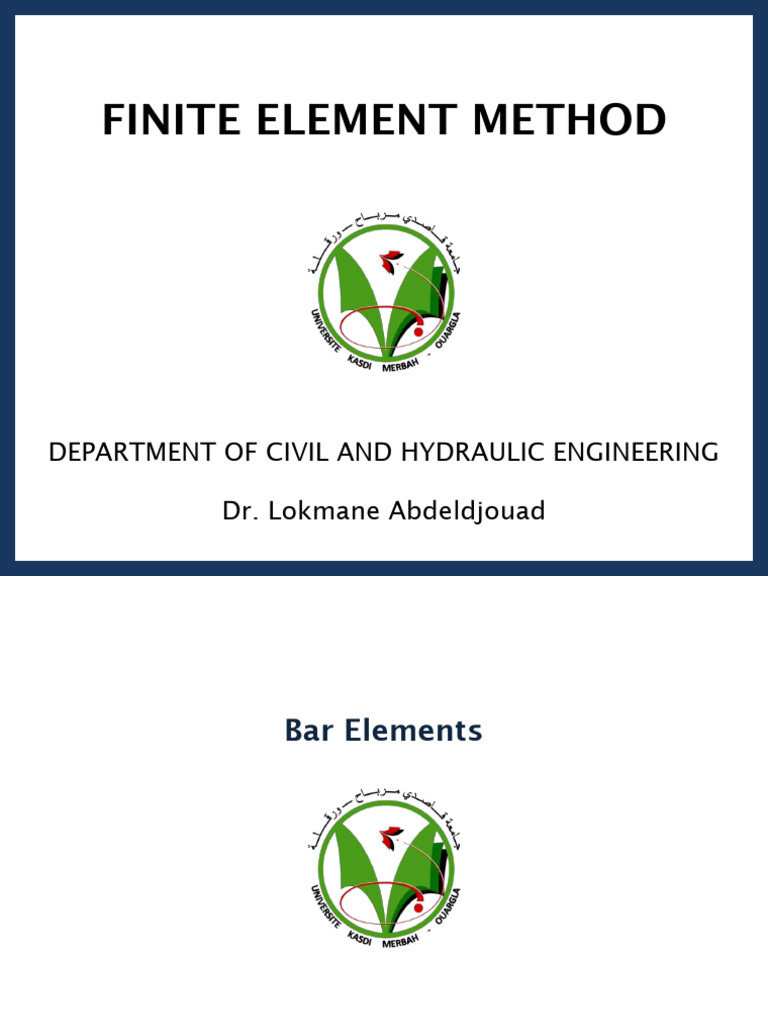 Finite Element Method Bar Elements Pdf Deformation Engineering Applied And