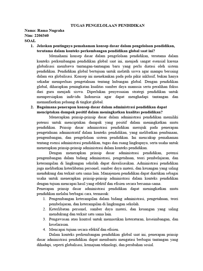 Rama Nugraha - Tugas Pengelolaan Pendidikan | PDF
