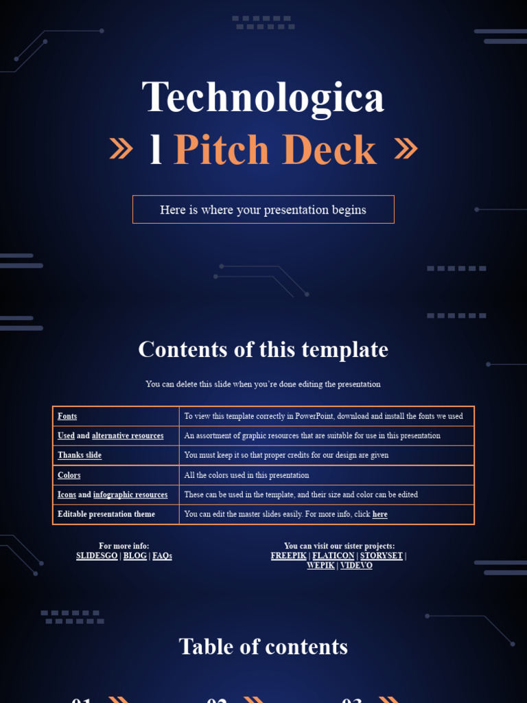 Technological Pitch Deck | PDF | Market (Economics) | Icon (Computing)