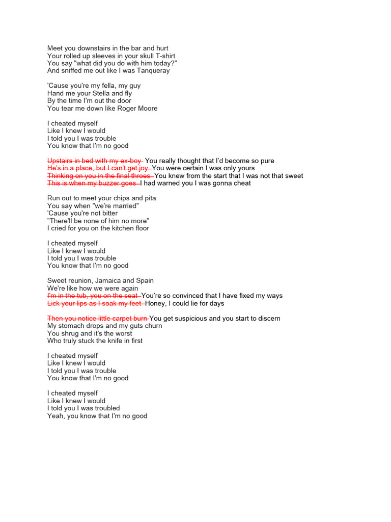 "You Know I'm No Good: Lyrics Analysis" | PDF | Mystery, Thriller ...